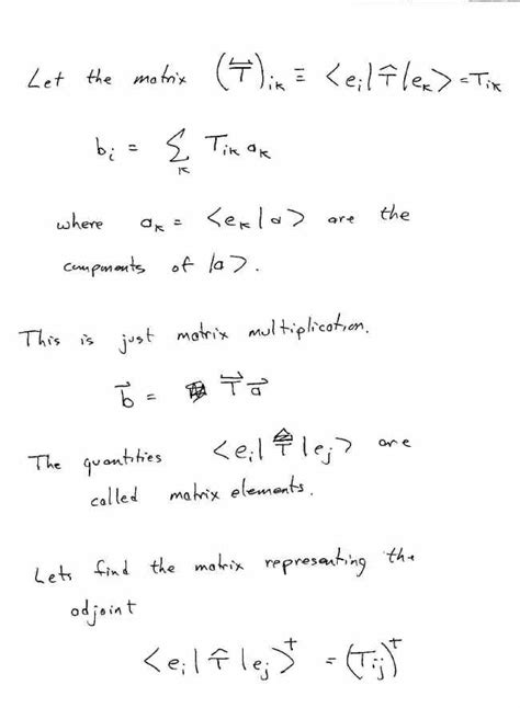 Dirac Notation And Matrices