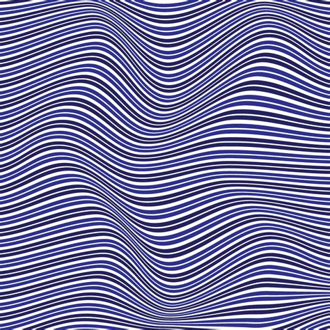 Modern Simple Abstract Seamlees Royalblue Color Wavy Distrort Horizontal Line Pattern 36054964