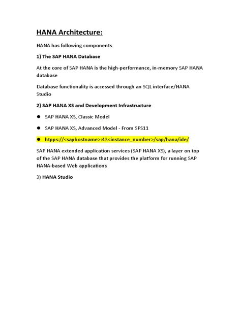 Day 2 Hana Architecture Pdf