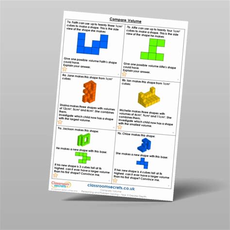 Year 5 Compare Volume Reasoning And Problem Solving Resource Classroom Secrets