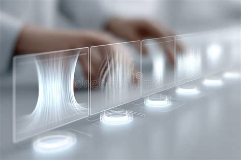 Advanced Technology Showcases Interactive Holographic Displays Modern Workspace Stock Photos ...