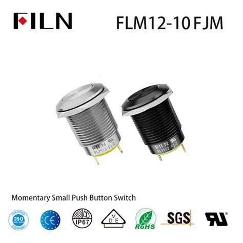 Great Small Push Button Switch 12mm 2pin Metal Ip65 Momentary Small