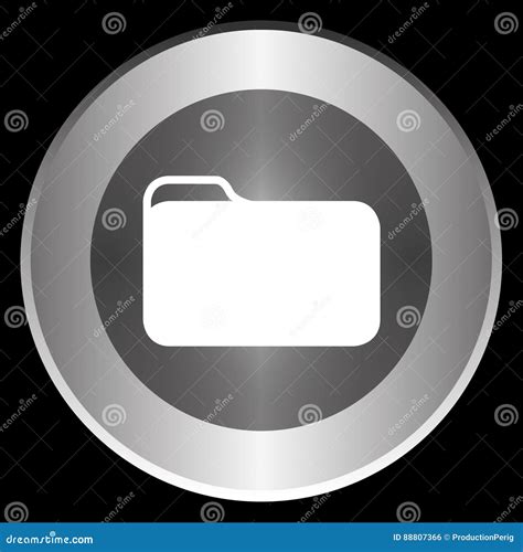 Folder Icon On A Circle Isolated On A Black Background Stock Photo Image Of Application Media