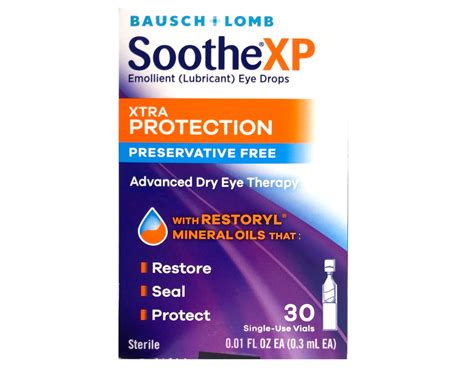 Bausch Lomb Soothe Xp 30 Count Preservative Free Lubricant Eye Drops 0 01 Fl Oz Ea Walmart