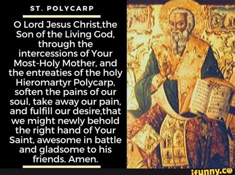 St Polycarp Lord Jesus Christ The Son Of The Living God Through The