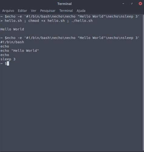 Linux Escrevendo Shell Script Com O Comando Echo Semanickz