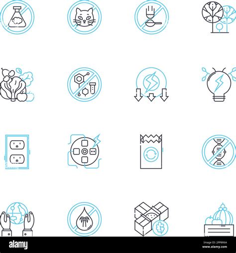 Natural Gas Linear Icons Set Fuel Energy Combustion Pipeline