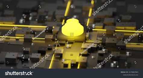 Futuristic Microchip Processor Lights Chip On Stock Illustration Shutterstock