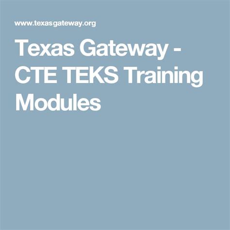 Texas Gateway Cte Teks Training Modules Teks Cte Search Page
