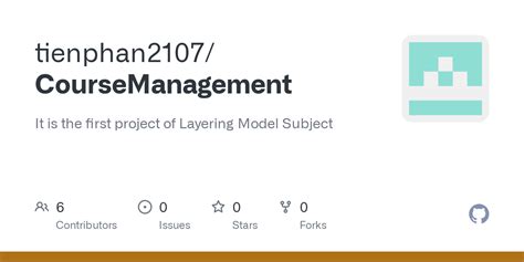 GitHub Tienphan CourseManagement It Is The First Project Of Layering Model Subject