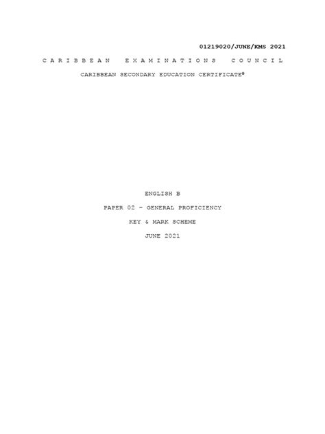 Cseceng B Mayjune 2021 Mark Scheme Qig 3 A World Of Poetry For Cxc Pdf Evaluation Poetry