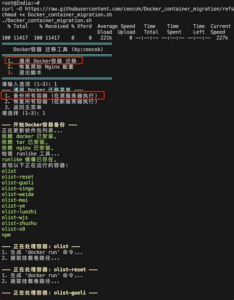 Docker容器一键全自动迁移脚本 笨猫博客