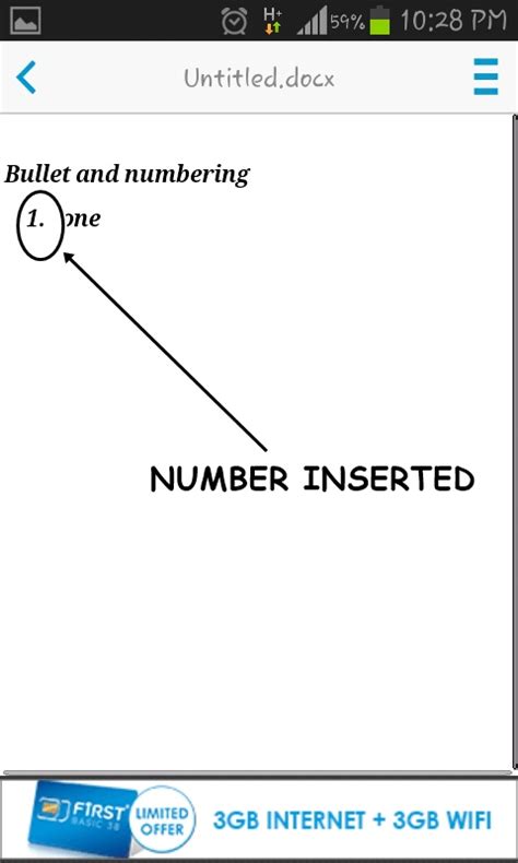 INSERT BULLET AND NUMBERING PGT E