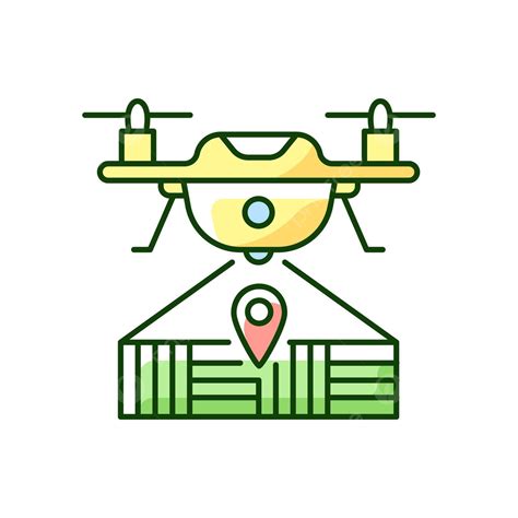 Drone Mapping Rgb Color Icon Engineering Outline Line Vector