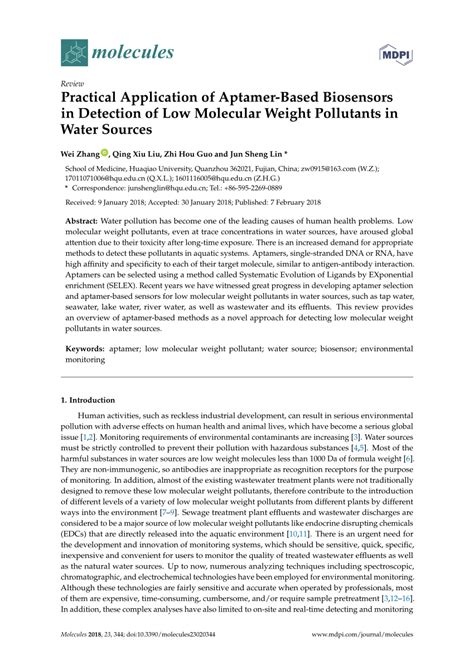Pdf Practical Application Of Aptamer Based Biosensors In Detection Of
