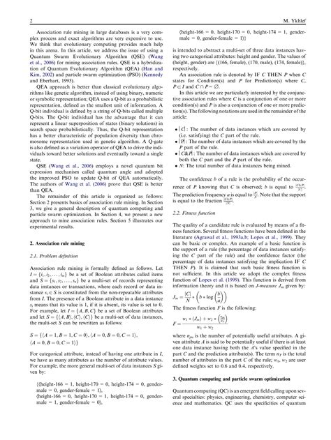 Solution A Quantum Swarm Evolutionary Algorithm For Mining Association