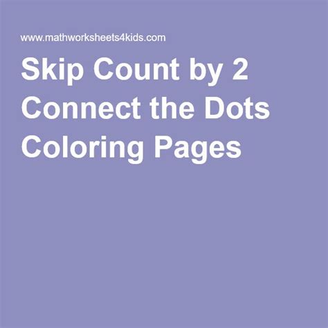 Skip Count By 2 Connect The Dots Coloring Pages Counting By 5s