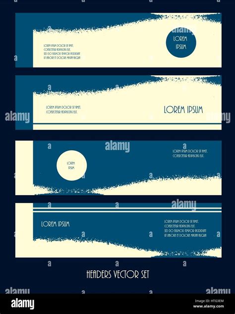 Set Of Horizontal Headers Vector Illustration Web Banners Template Promotion Card Layout