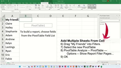 How To Create Multiple Worksheets From A List Of Cell Values - Excel Tips and Tricks - YouTube
