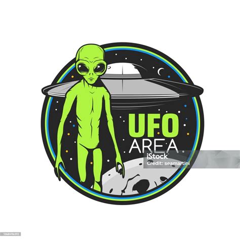 녹색 외계인과 비행 접시와 Ufo 영역 아이콘 외계인에 대한 스톡 벡터 아트 및 기타 이미지 외계인 은하 행성 Istock