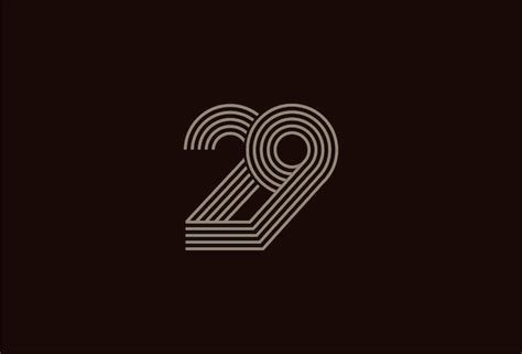 Premium Vector Abstract 29 Number Logo Gold 29 Number Monogram Line