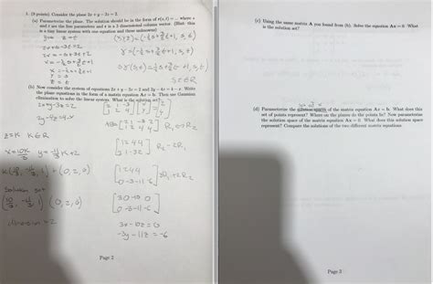 solved consider the plane 2x y 3z 2 a parameterize