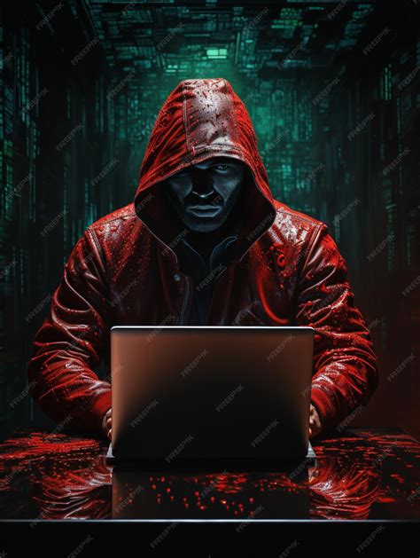 premium ai image scary hacker hacking cyber secutiry data protection