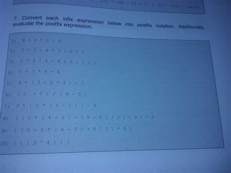 solved 7 convert each infix expression below into postfix