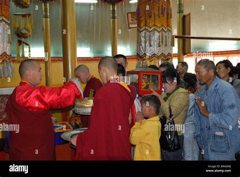 Mongolia Ulanbaatar Dashchoilon Monastery Buddhist Ritual Stock