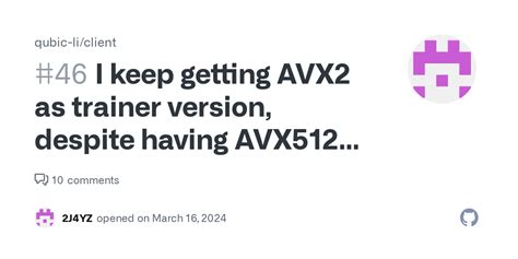 I Keep Getting Avx2 As Trainer Version Despite Having Avx512 Enabled