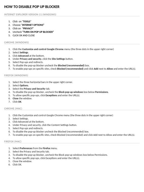 How To Disable Pop Up Blocker Pdf