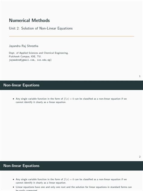 Numerical Methods Unit 2 Solution Of Non Linear Equations Pdf