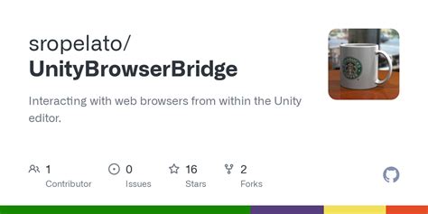 Github Sropelato Unitybrowserbridge Interacting With Web Browsers From Within The Unity Editor