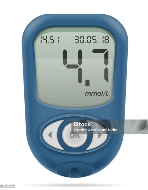 당뇨병 환자의 주식 벡터 일러스트 레이 션에 대 한 의료 Glucometer 건강관리와 의술에 대한 스톡 벡터 아트 및 기타