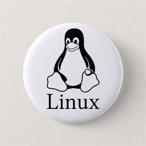 Linux Logo W Tux The Linux Penguin Button Zazzle Linux Linux Kernel Penguins