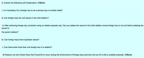 Solved Data Base Management System A Answer The Following With