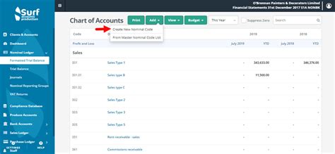 Adding Nominal Codes Surf