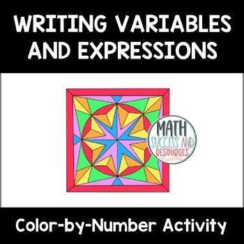 Writing Variables And Expressions Color By Number Activity TPT