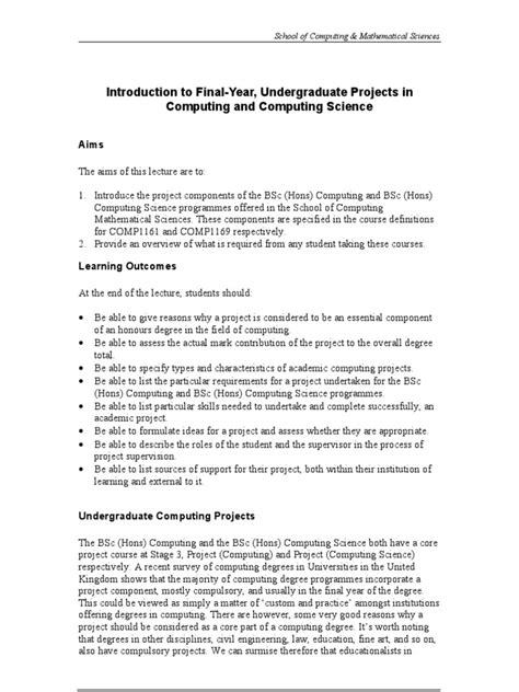 Introduction To Computing Projects Pdf Software Computer Programming