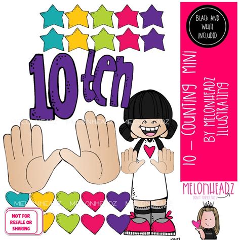 Counting Clip Art Mini 10 Melonheadz