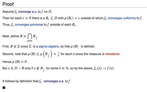 Analysis Proof Of Almost Uniform Convergence Implies Convergence Almost Everywhere