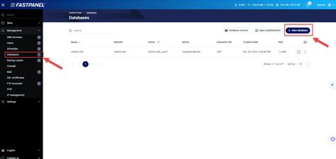 Hướng dẫn tạo database trên FASTPANEL Hướng dẫn TENTEN