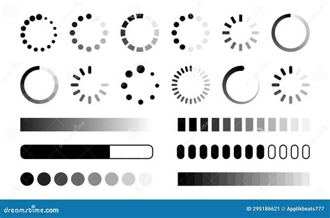 Loading Process Bar Element Collection Set Of Loading Icons Stock