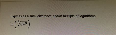 Solved Express As A Sum Difference And Or Multiple Of Chegg Com