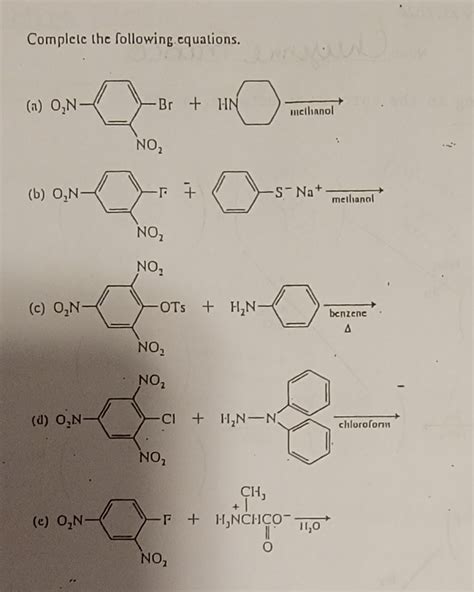Solved Complele The Following Equations