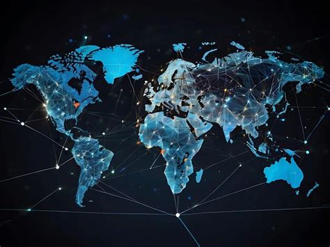 Global Network Connection Big Data Analytics World Map Points And Line Composition Concept Of