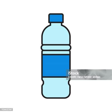플라스틱 병 벡터 일러스트 레이 션 채워진된 스타일 편집 개요 아이콘 리터에 대한 스톡 벡터 아트 및 기타 이미지 리터