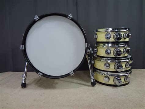 New 5 Piece Custom Electronic Drum Shell Pack Cream Pearl Vintage The E Drum Shop