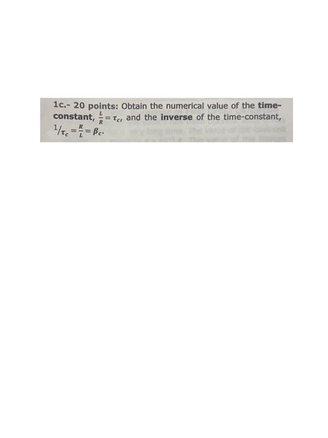 Solved 1c 20 Points Obtain The Numerical Value Of The