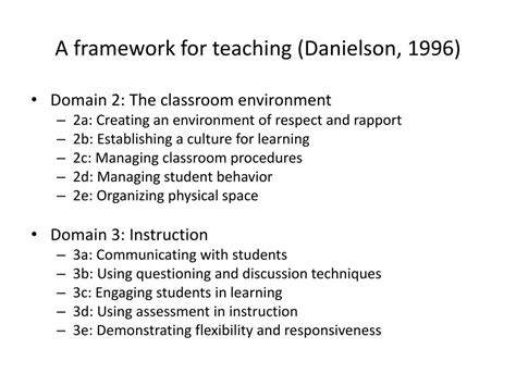 Ppt A Framework For Teaching Danielson 1996 Powerpoint